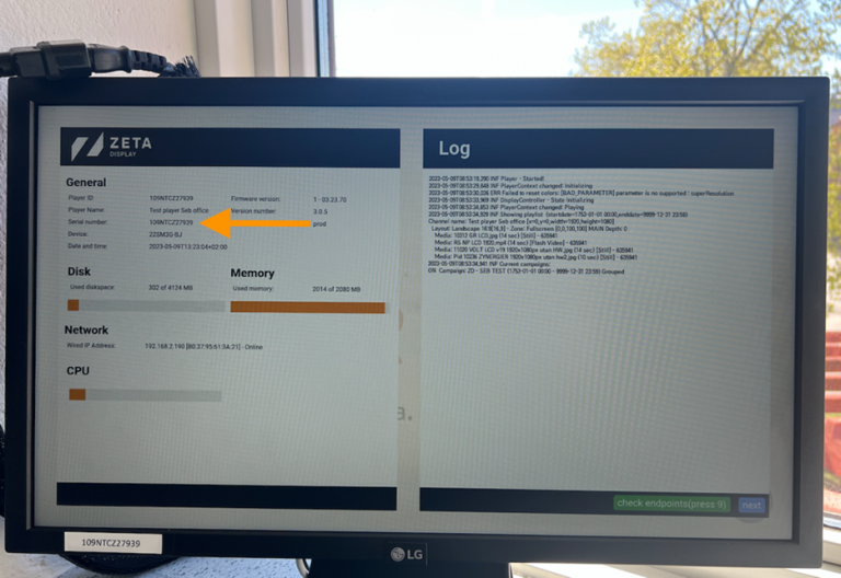 Locate Serial Number | ZetaDisplay